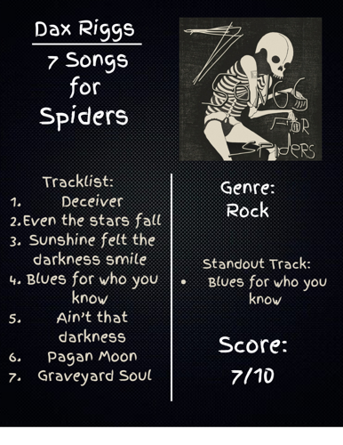 WZMB Album Highlight: 7 Songs for Spiders by Dax Riggs | Wzmb913fm ...