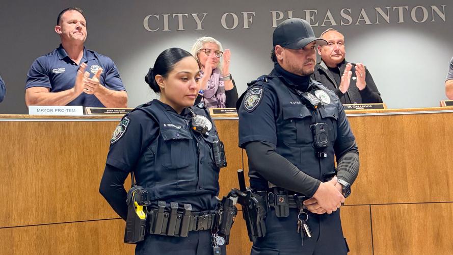 Two Pleasanton officers recognized for life saving efforts | News ...