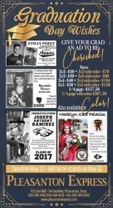 Place your grad ad today | | pleasantonexpress.com