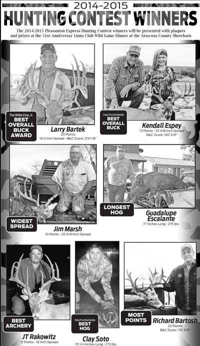 2014-2015 Hunting Contest Winners | Sports | pleasantonexpress.com