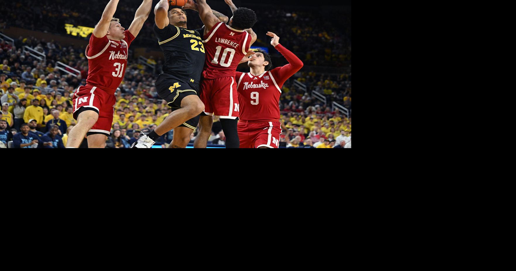 No. 3 Michigan beats No. 5 Nebraska 75-72 to hand the Cornhuskers their ...