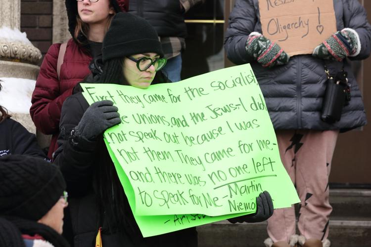 Community members gather in Idaho Falls protesting Trump | Local News ...
