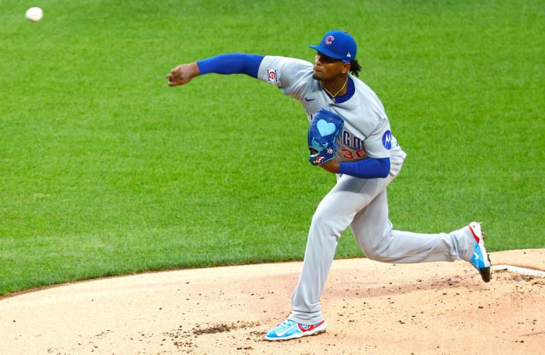 Cubs pitcher Edward Cabrera carted off the field with a left leg injury ...