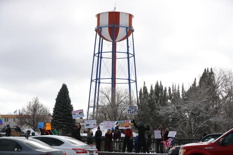 Community members gather in Idaho Falls protesting Trump | Local News ...