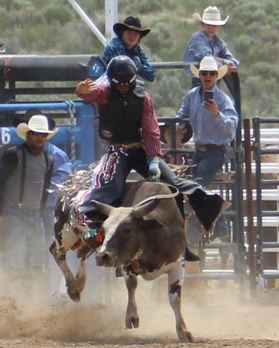 Shelley bull rider leads the event after two go-rounds at Idaho High ...