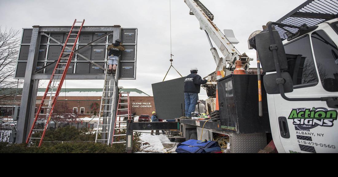 New Civic Center sign installed