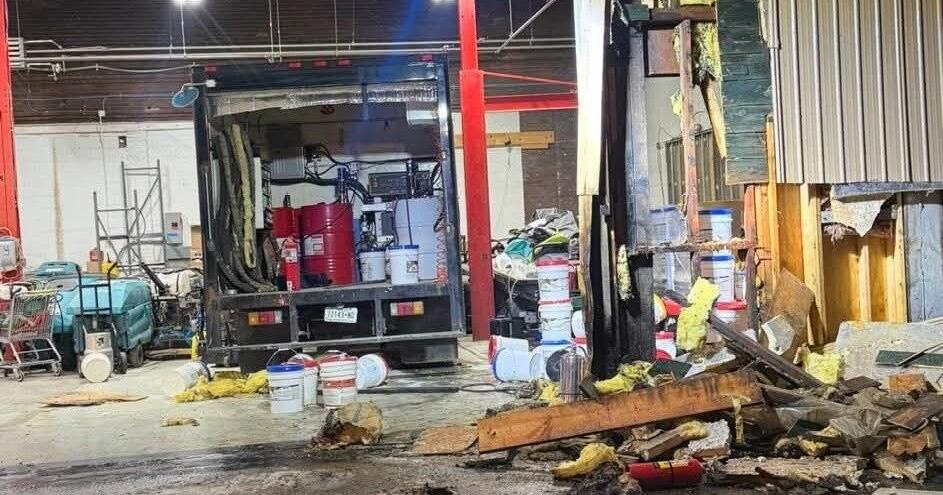 Gutter fire extinguished on Hudson Falls Road