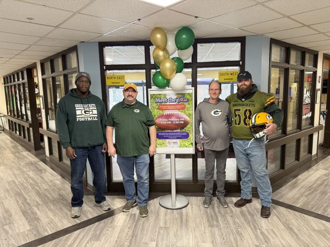 Greenjacks football team visits Warren Center seniors