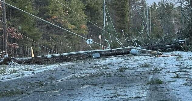 Wind storm causes downed wires and road closures