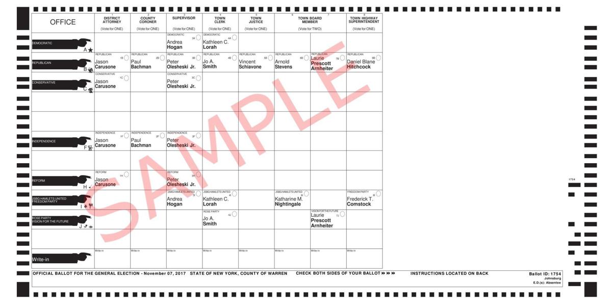 Warren County sample ballots