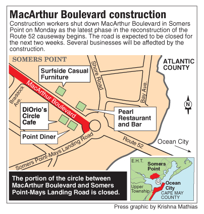 Somers Point's MacArthur Boulevard, connecting Route 9 and Ocean City ...