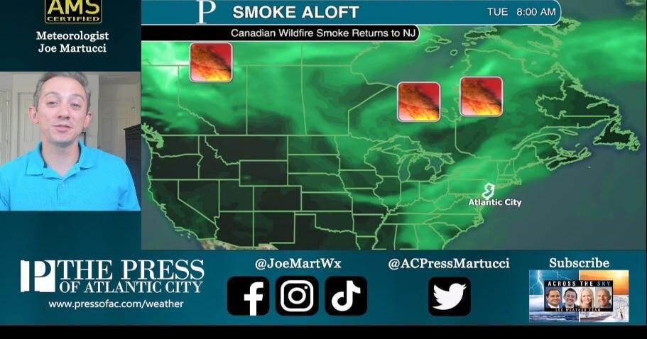 Monday July 17 NJ Weather Forecast with Wildfire Smoke