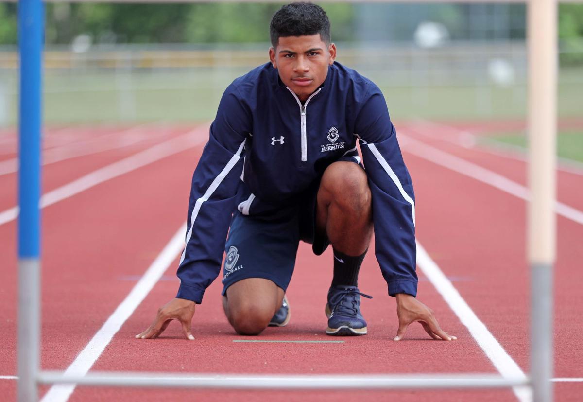 St. Augustine's Rhea wins state hurdles title for third year in a row