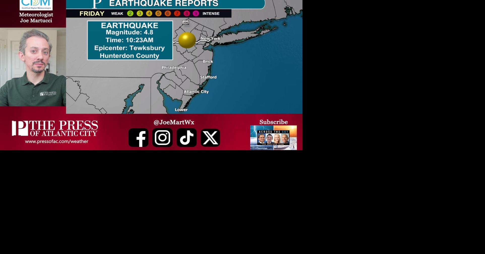 NJ earthquake video update from April 5, 2024