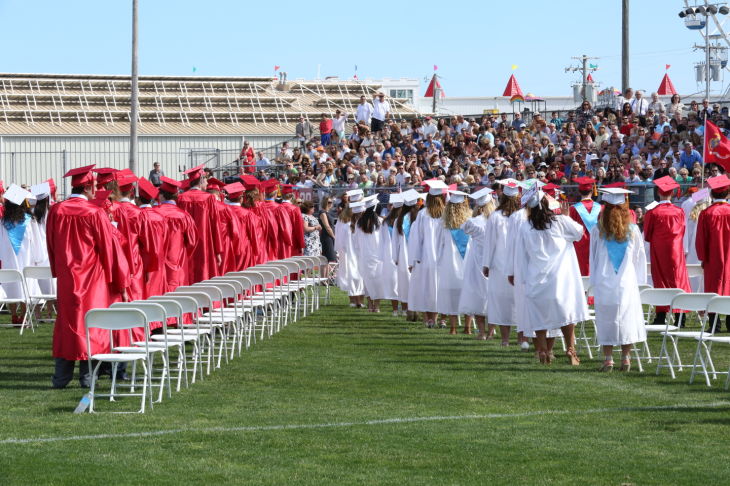 Ocean City High School class graduates to a valedictory rap