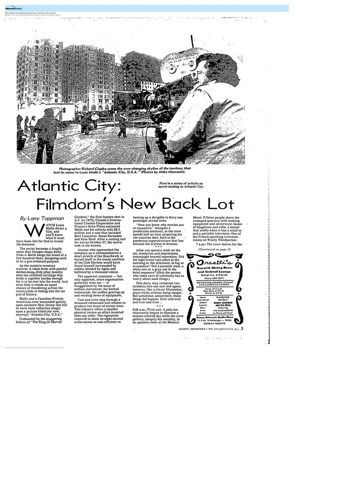 Louis Malle's film 'Atlantic City': History and Origins