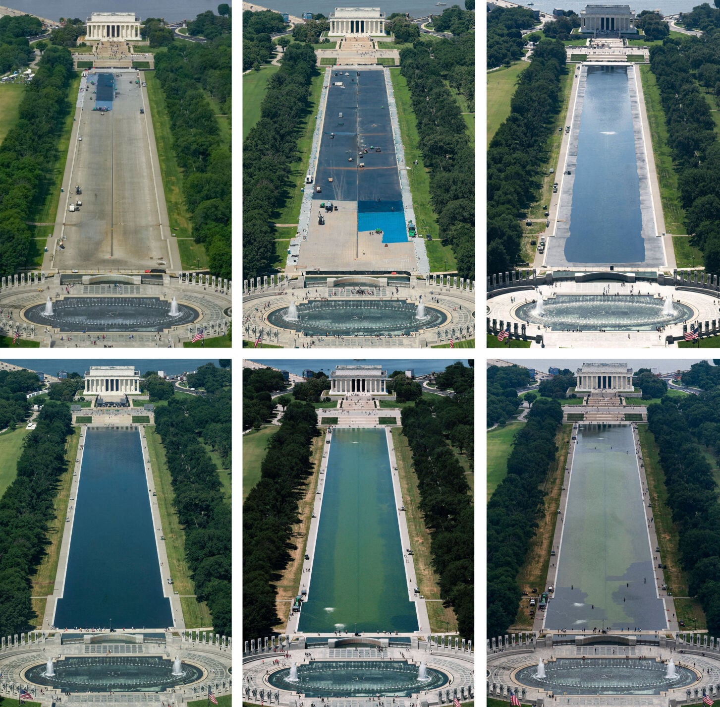 Trump's newly painted Reflecting Pool already peeling