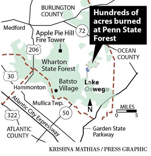 Penn State forest fire map 4-2018