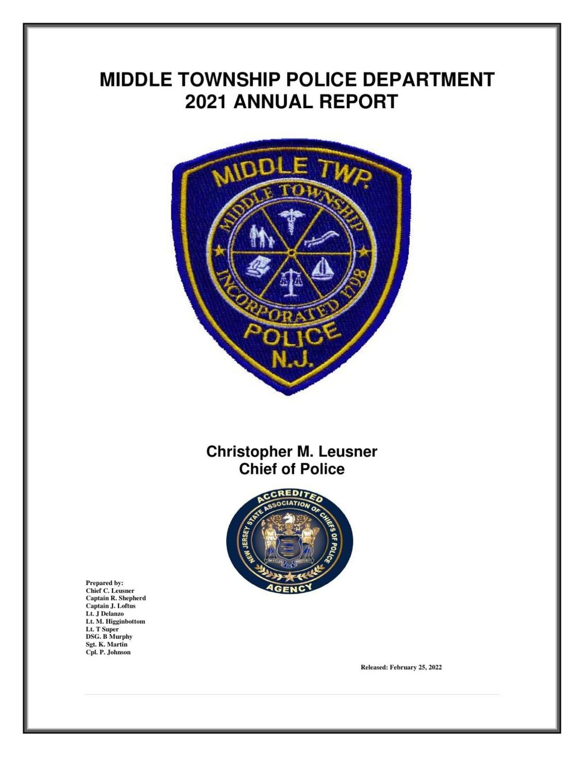 Annual report shows Middle Township police dealing with multiple changes