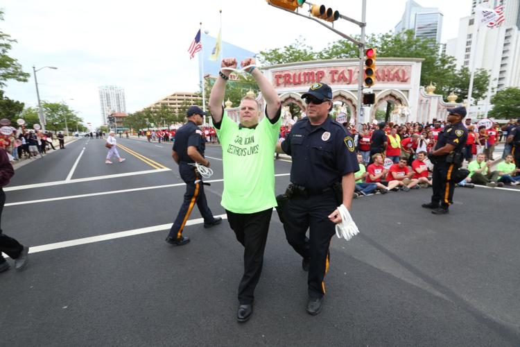 Local 54 members protest, get arrested outside Taj Mahal