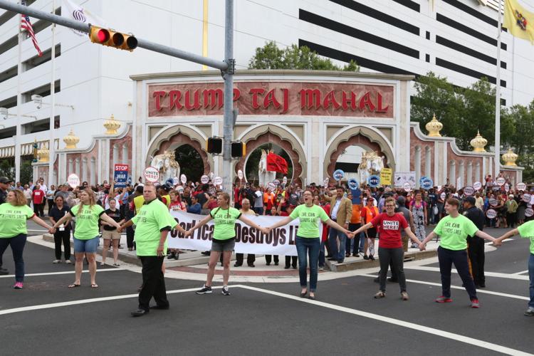 Local 54 members protest, get arrested outside Taj Mahal