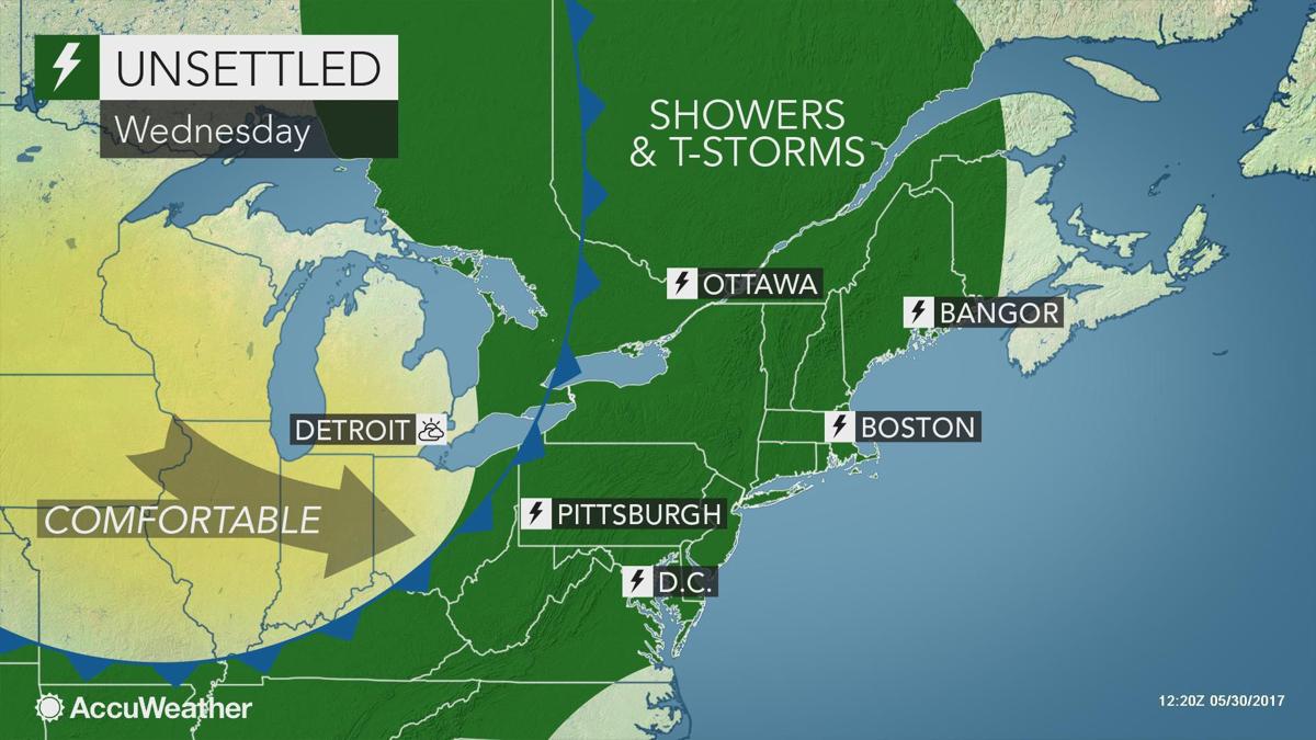Unsettled weather continues Wednesday, but some sun finally in sight
