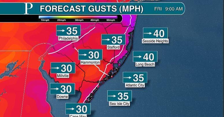 Weather: Wind gusts could top 30 mph Friday, with a coastal storm to ...