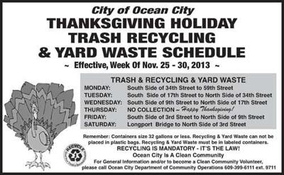 Ocean City Nj Trash Schedule