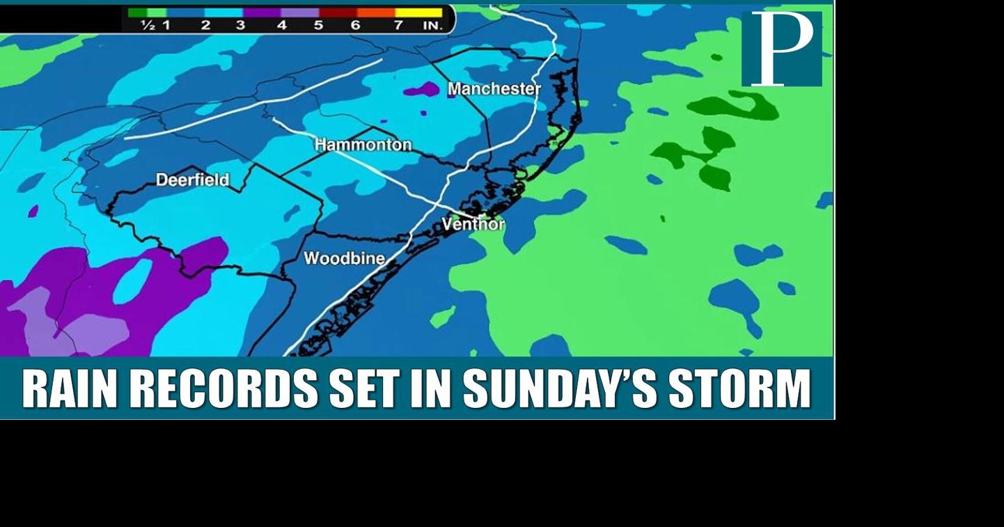 Rain in NJ Sunday broke monthly, daily precipitation records
