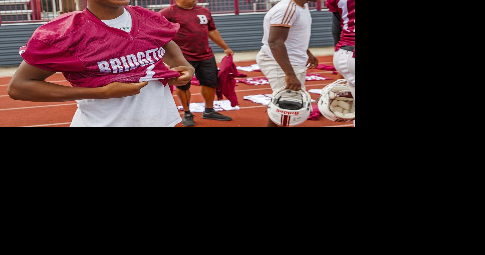Bridgeton football team receives new jerseys from Jaworski's foundation