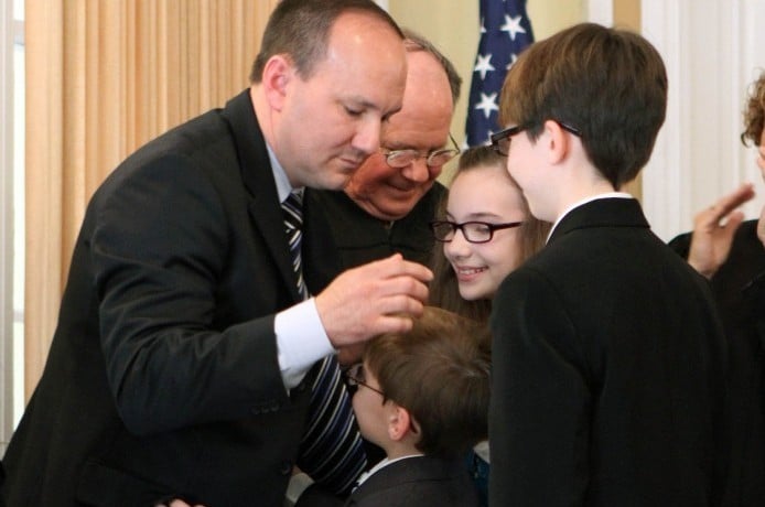 Superior Court Judge J. Christopher Gibson sworn in by his father ...