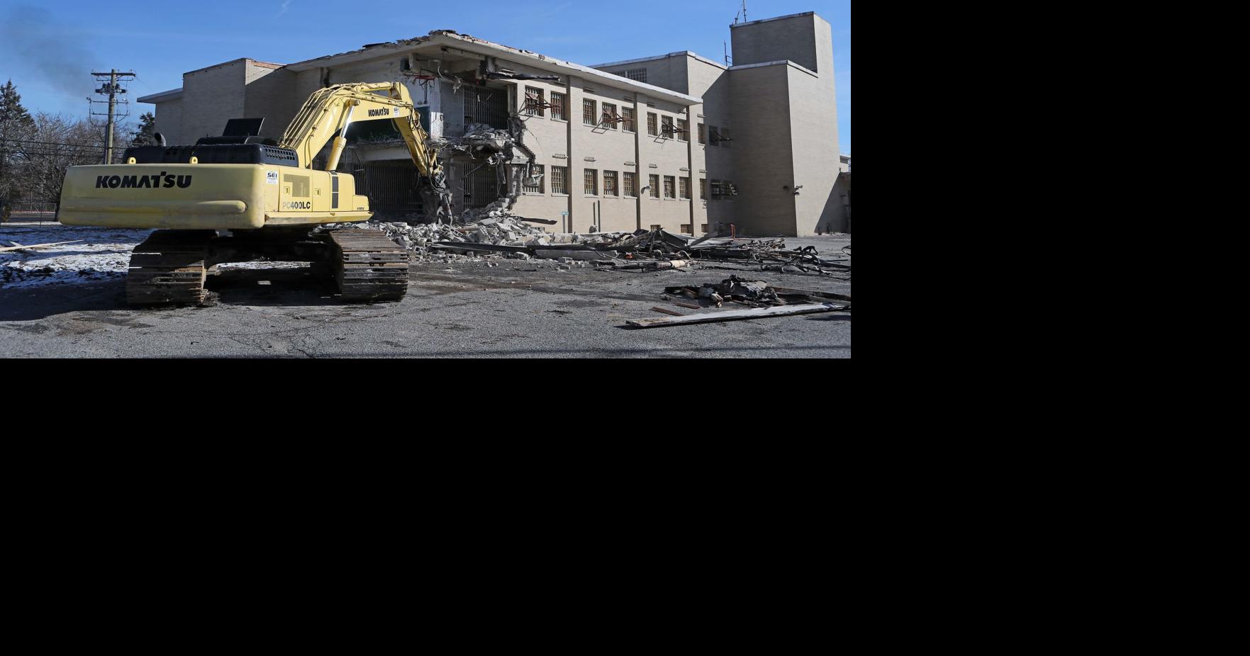 Old Atlantic County Jail started coming down Wednesday