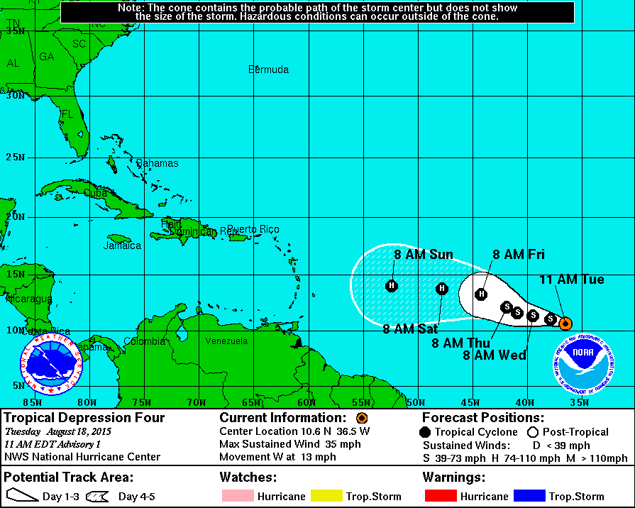 New Tropical Depression forms, forecast to become first hurricane of ...