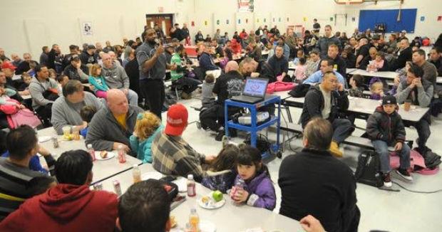 Dads fill gym at Joseph C. Shaner School for area's first All Pro Dad ...