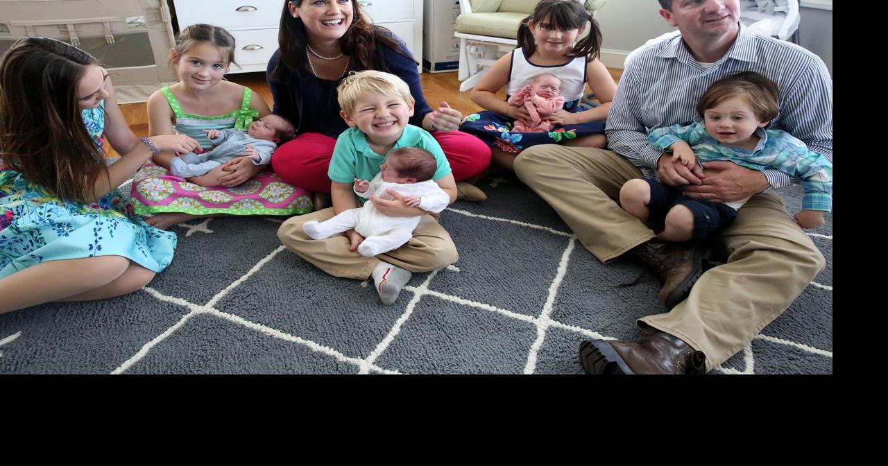 Margate couple's newborn triplets join five siblings for Mother's Day