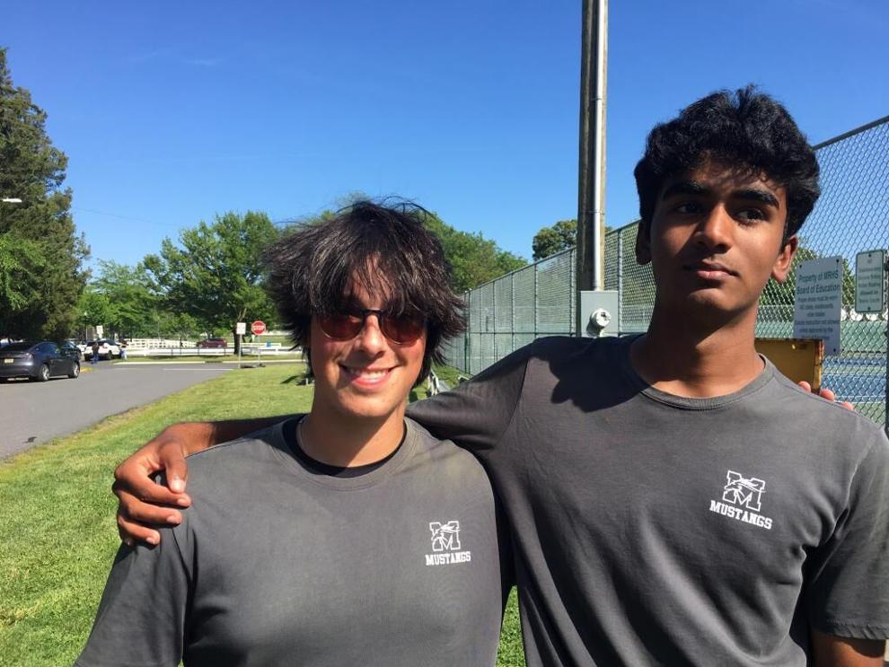 Mainland tennis players Ben Rosenberg and Saketh Agava