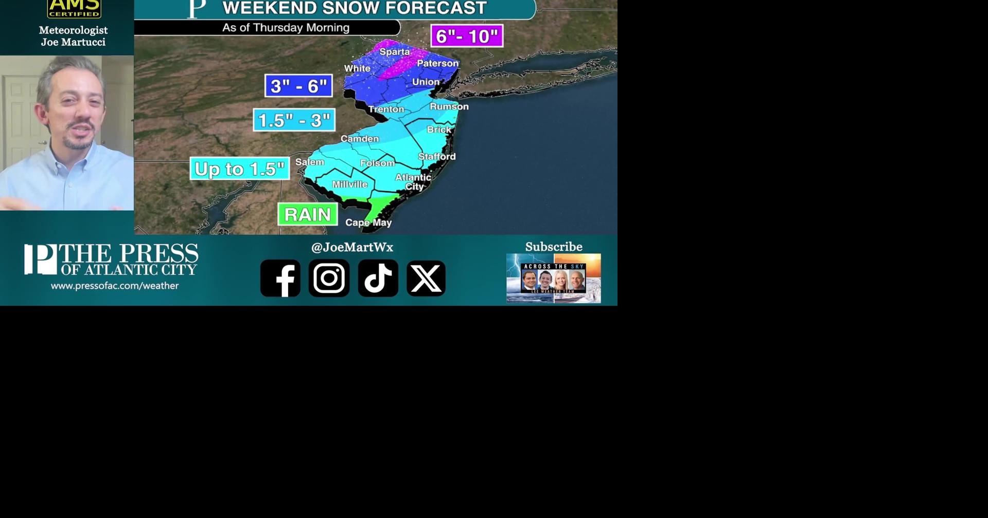 We released a SNOW forecast for ALL of NJ, here are Joe Martucci's thoughts