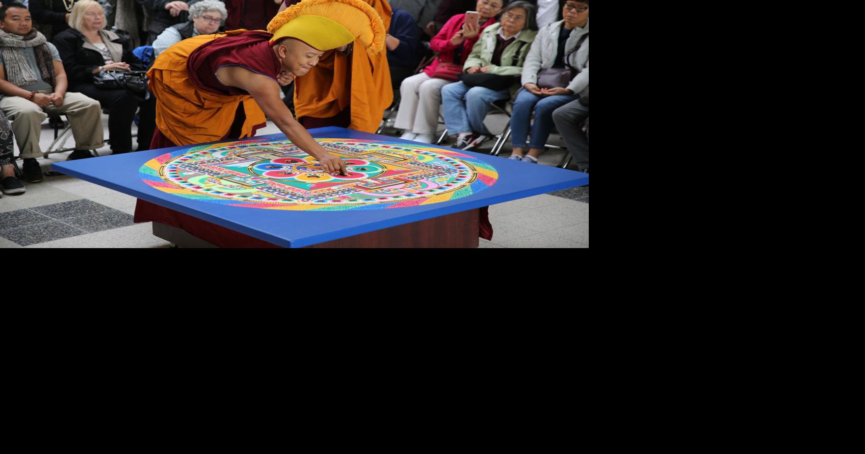 Monks build intricate mandala at Stockton, then destroy it