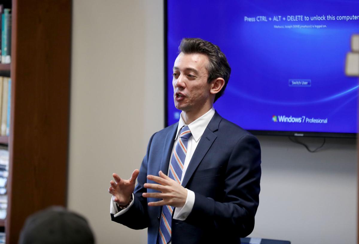 Meteorologist Joe Martucci speaks to Guys Get Together group in Ventnor