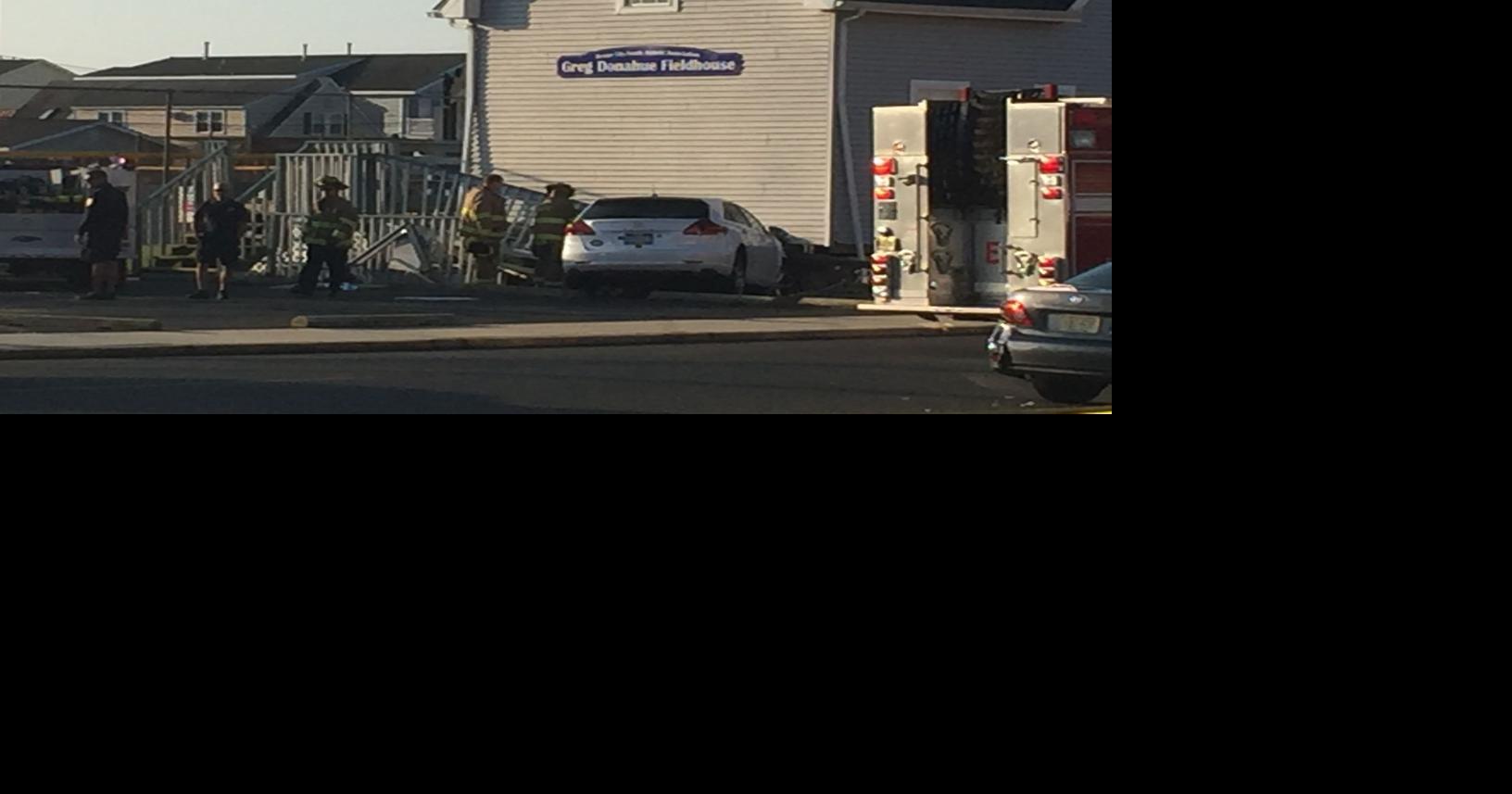 SUV slams into Greg Donahue Fieldhouse in OC