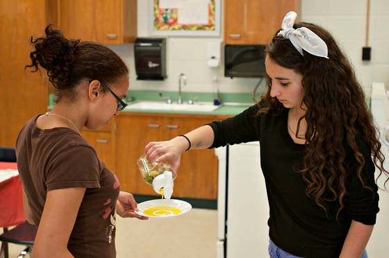Jordan Road School students learn to think locally in creating a meal