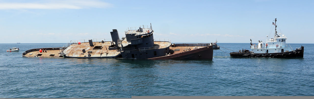 Coast Guard veterans watch as 'Perfect Storm' cutter sunk off Cape May