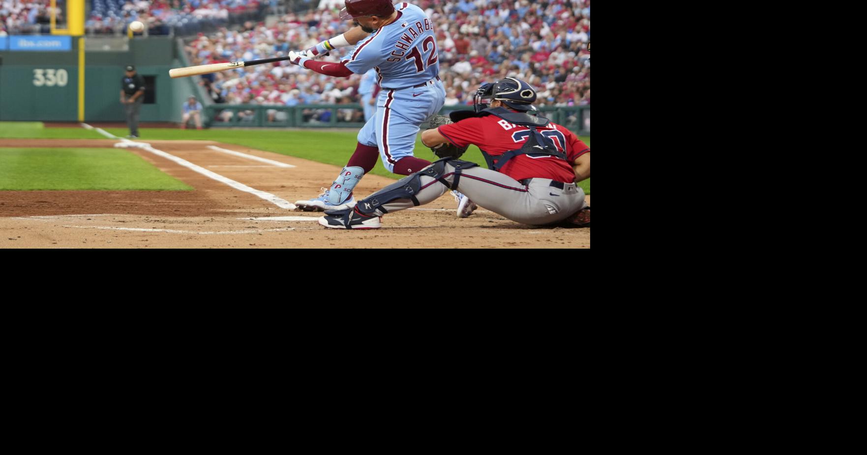 Kyle Schwarber hits 4 HRs, has Phillies-record 9 RBIs in romp over Braves