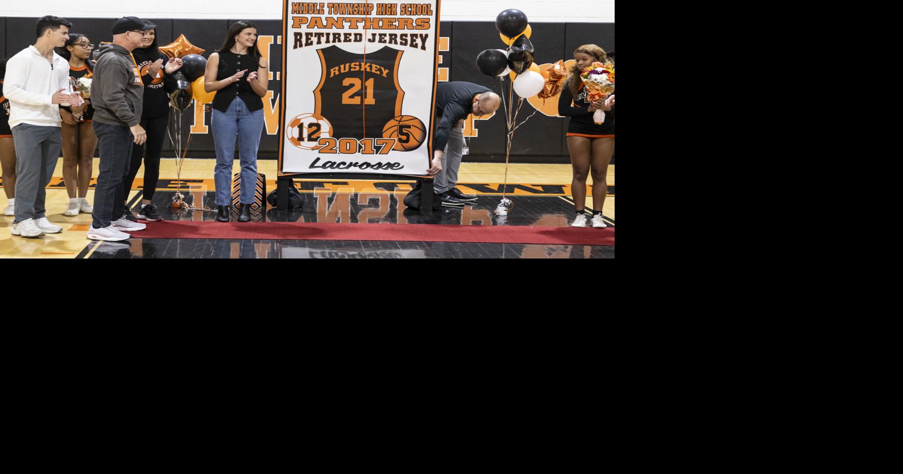 Middle retires Bridget Ruskey's 3 jersey numbers