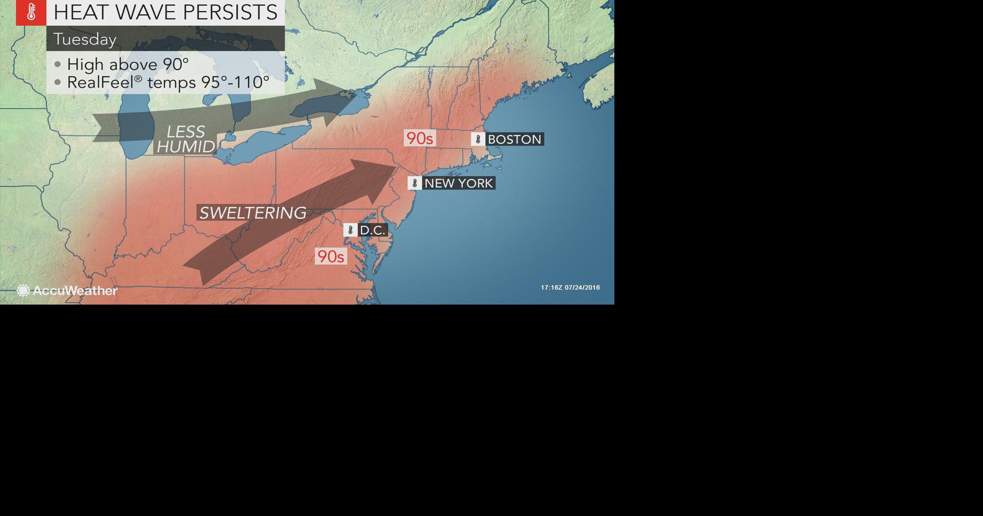 Hot and humid again Tuesday, with mugginess lingering most of the week