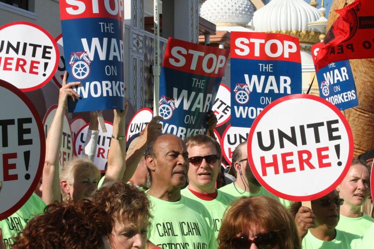 Local 54 members protest, get arrested outside Taj Mahal