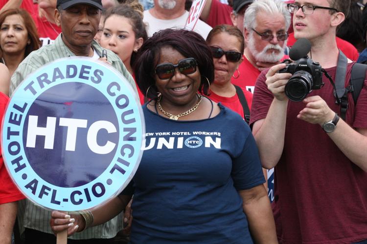 Local 54 members protest, get arrested outside Taj Mahal