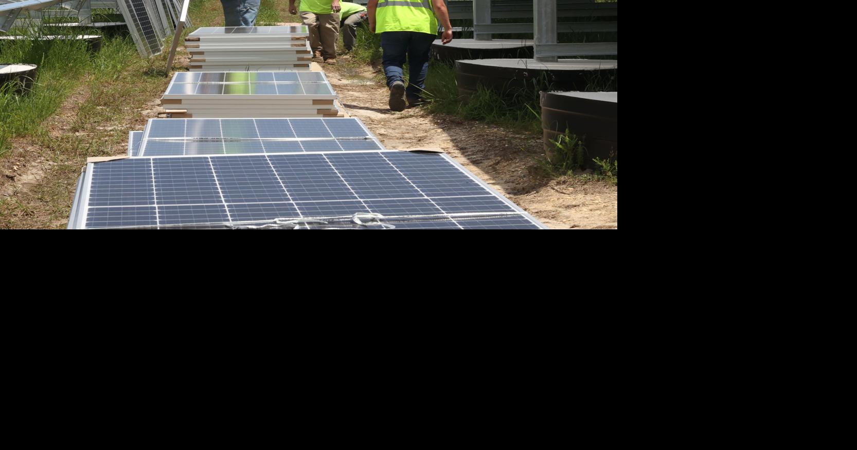 Solar panel field under construction in Galloway