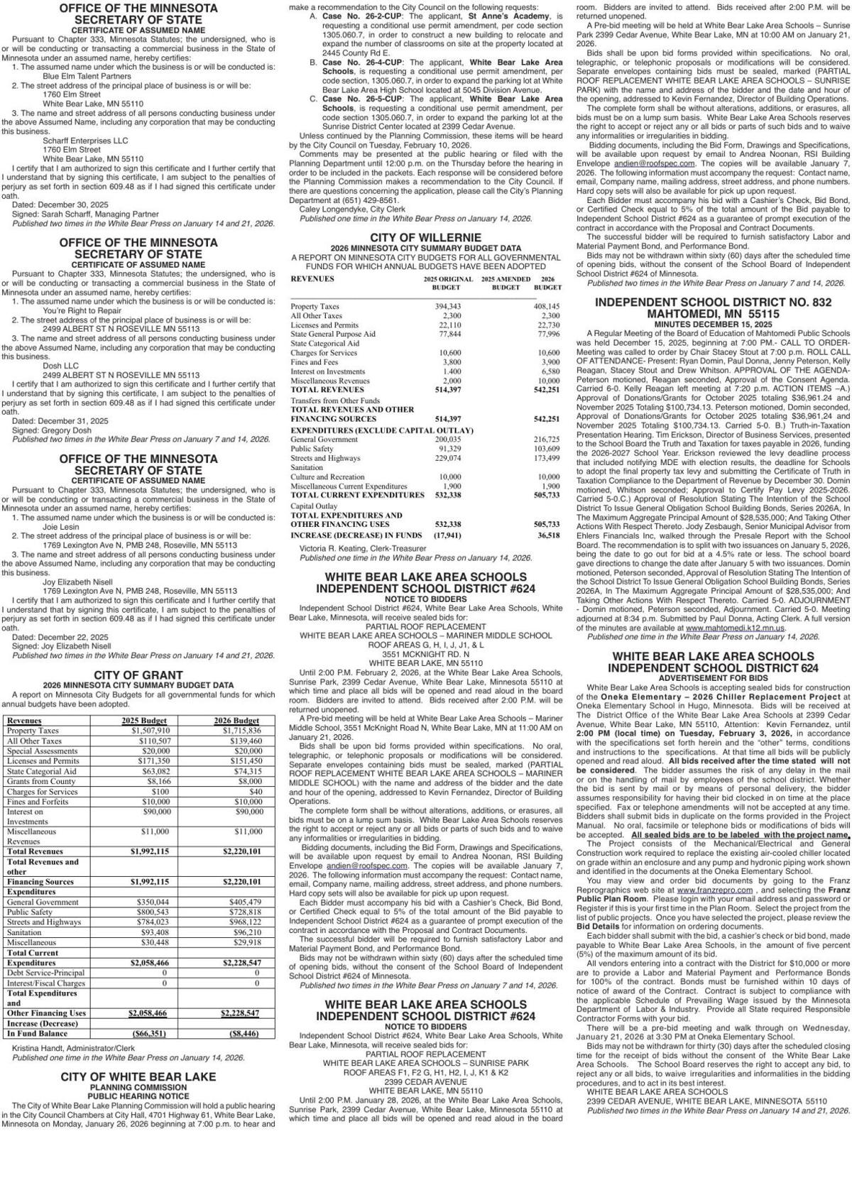 Legals WB 1-14-25_2 pgs | Legal Notices | presspubs.com