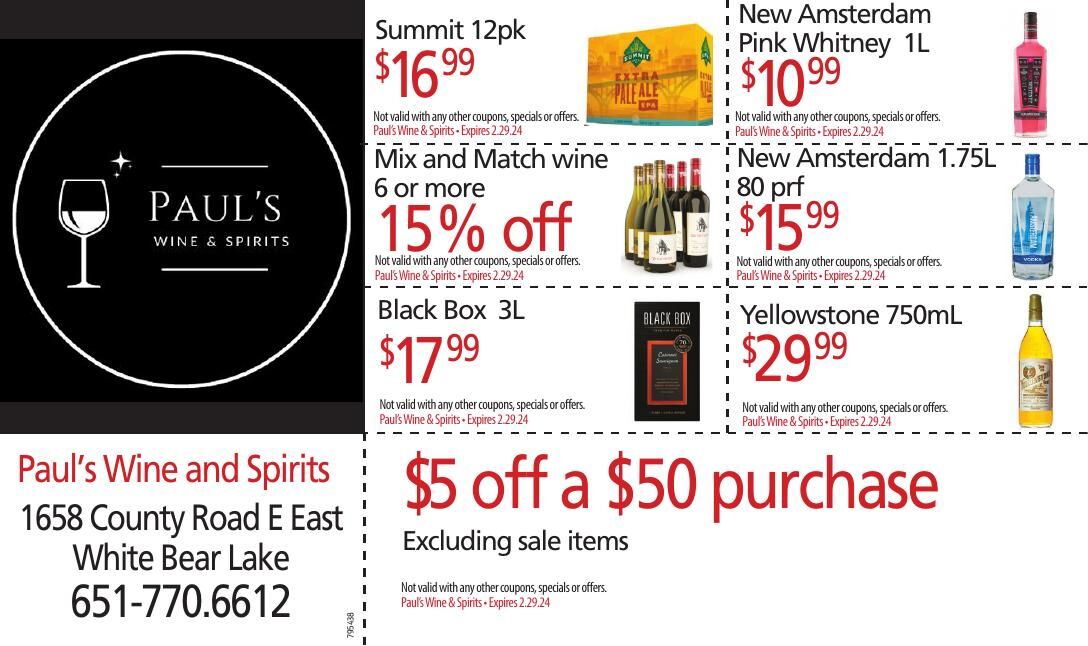 Paul's Wine & Spirits | Coupons | presspubs.com